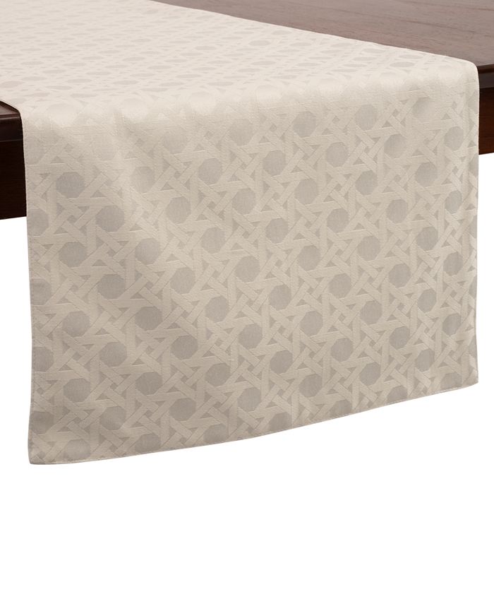Kate Spade new york Café Caning 15" x 72" Fresh Cream Table Runner - Macy's