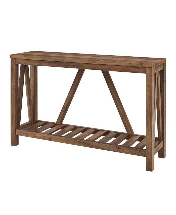 Walker Edison 52" A-Frame Rustic Entry Console Table - Rustic Oak - Macy's