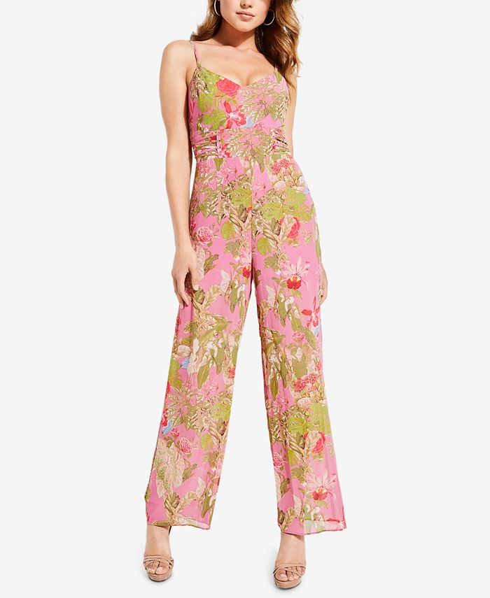 GUESS Pierre Adjustable Printed Jumpsuit - Macy's