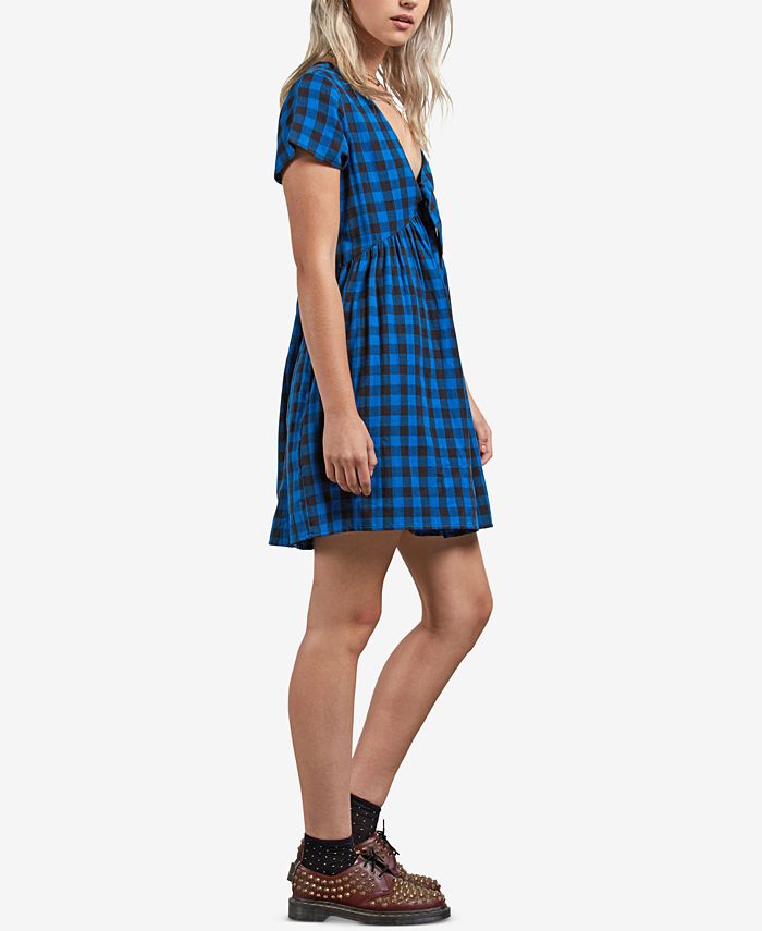 Volcom Juniors' Check Out Time Cotton Gingham Dress - Macy's