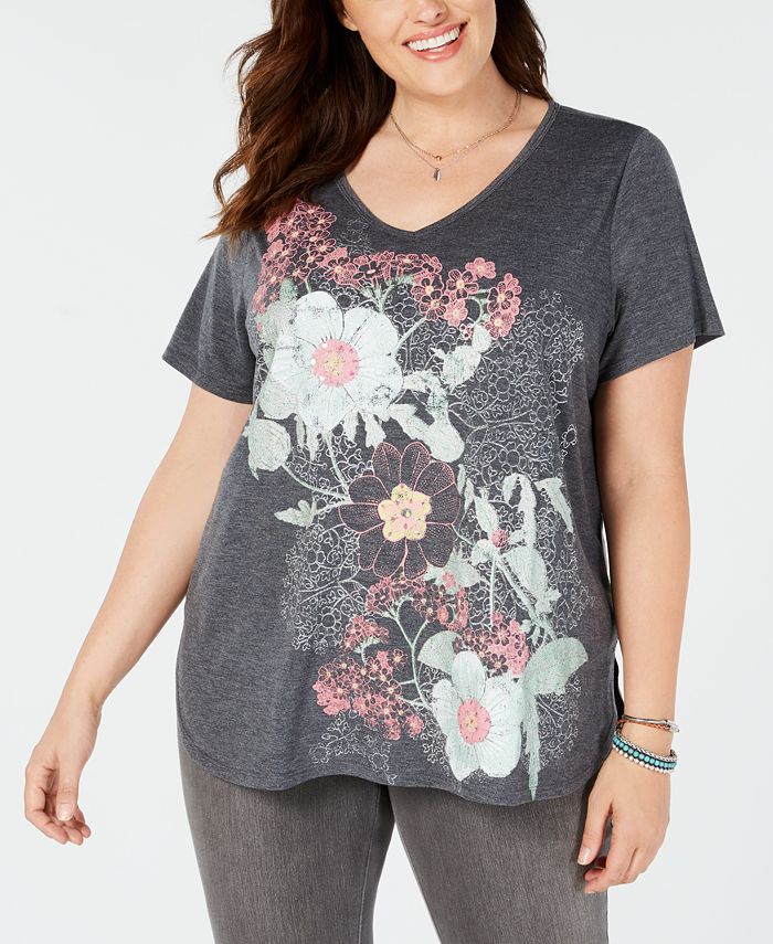 Style And Co Plus Size Graphic T Shirt Created For Macys Macys