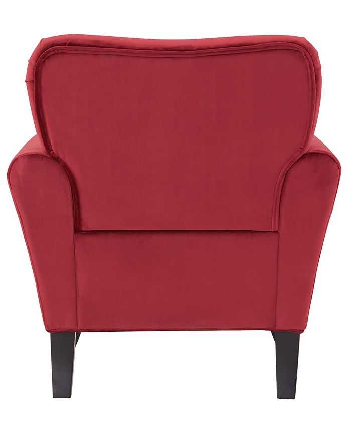 Handy Living Sean Arm Chair in Ruby Red Velvet - Macy's