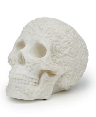 Two's Company Carved Skull Faux Marble Sculpture - Macy's