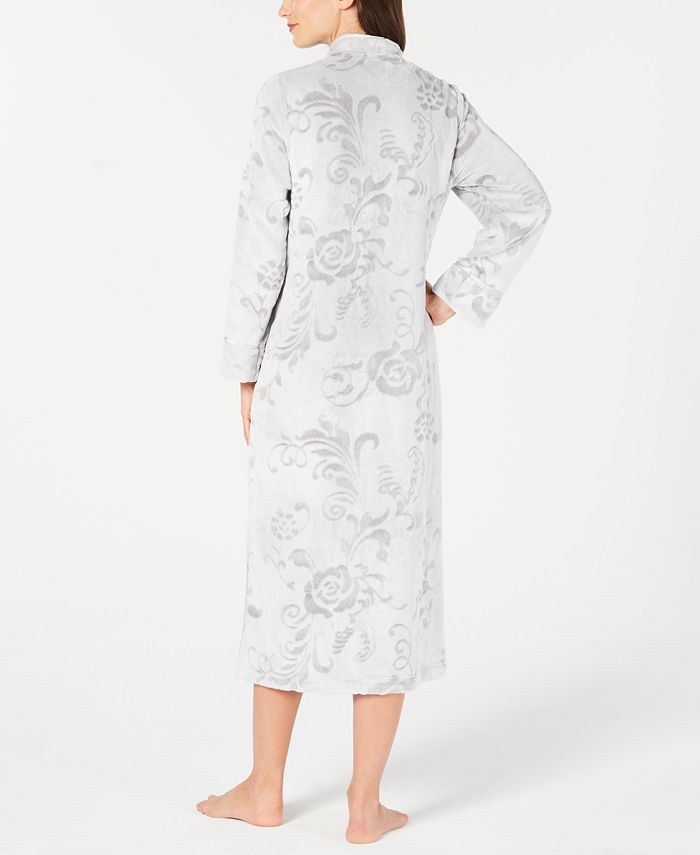 Charter Club Scroll-Patterned Long Zip Robe, Created for Macy's - Macy's