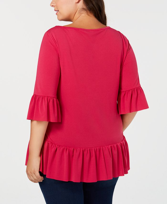 Belldini Black Label Plus Size Ruffle-Hem Tunic - Macy's