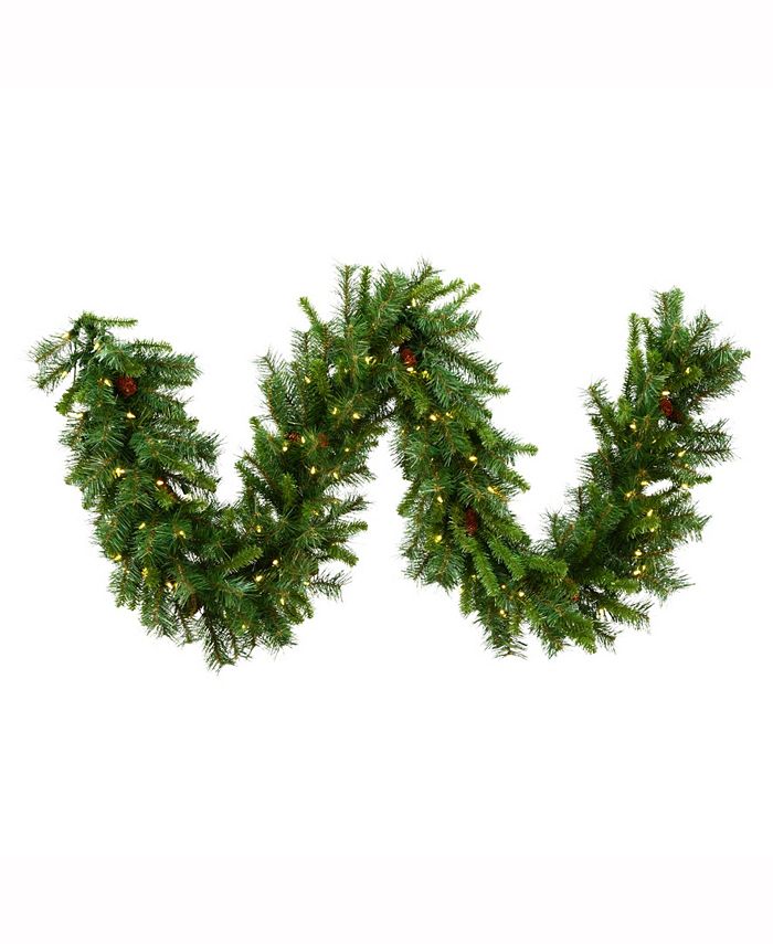 Vickerman 9' Cheyenne Artificial Christmas Garland with 100 Warm White ...