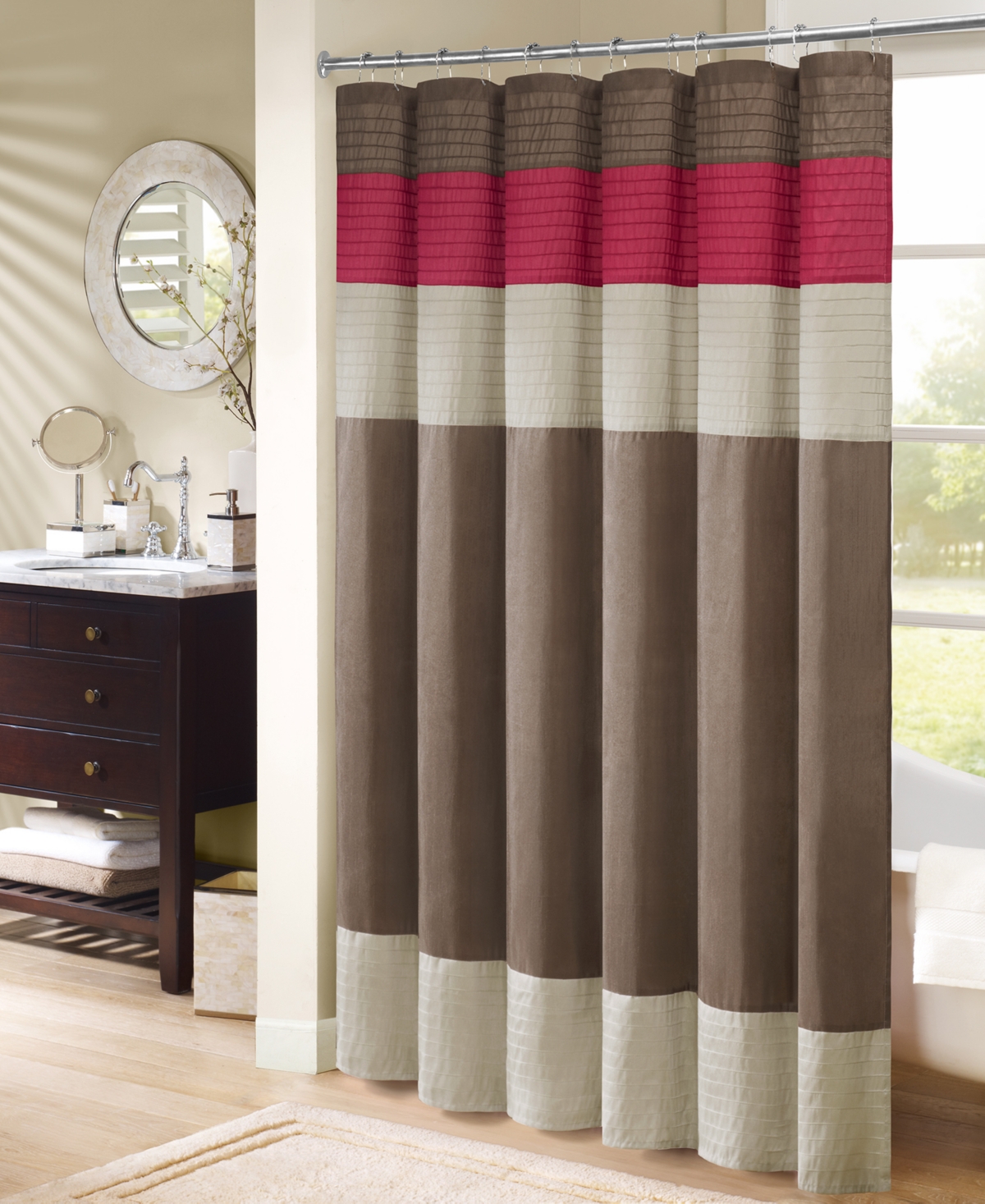 Click here for Madison Park Amherst Shower Curtain  72 x 72 - Red prices