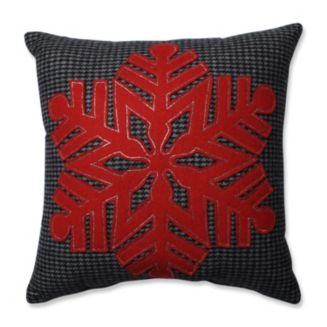 Single Red Snowflake Black-Red 16" Throw Pillow - Macy's