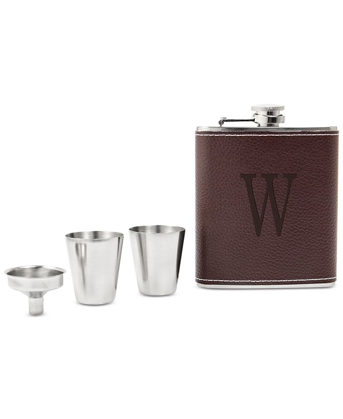 Cathy's Concepts Personalized Leather Wrapped Flask Set - Macy's