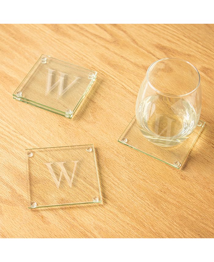 Cathy's Concepts Personalized Glass Coasters, Set of 4 - Macy's