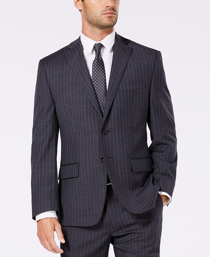 Michael Kors Men's Classic/Regular Fit Natural Stretch Charcoal/Blue ...