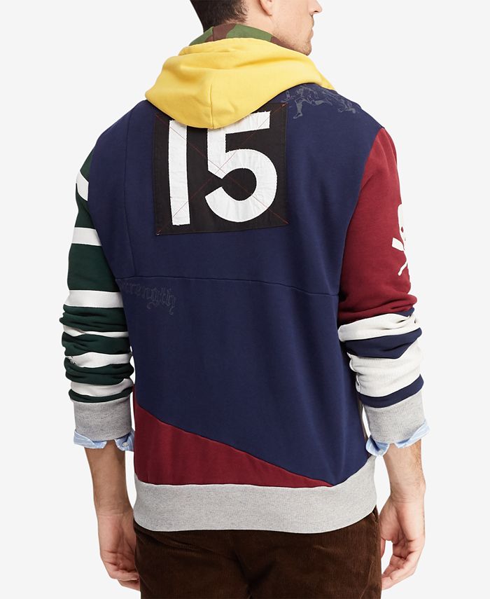 Polo Ralph Lauren Men's Patchwork Rugby Hoodie - Macy's