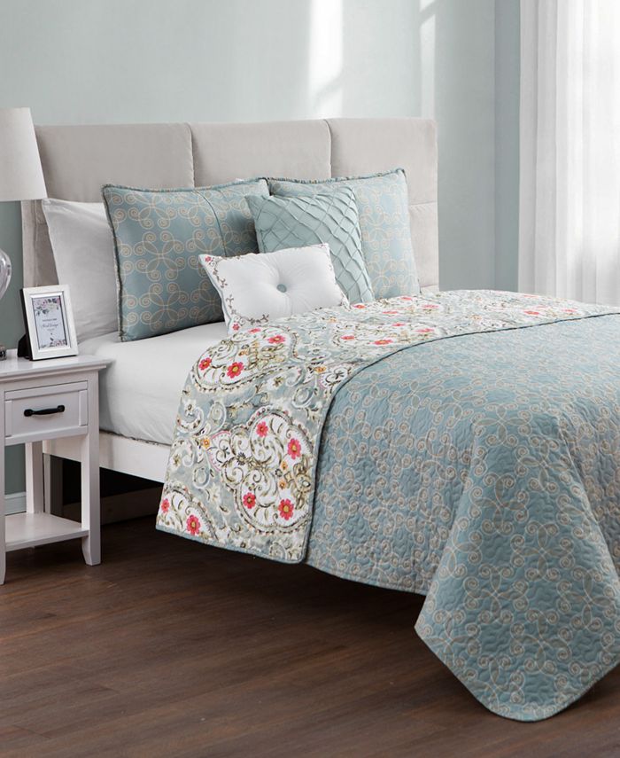 VCNY Home Evangeline Reversible 5-Pc. Full/Queen Quilt Set - Macy's