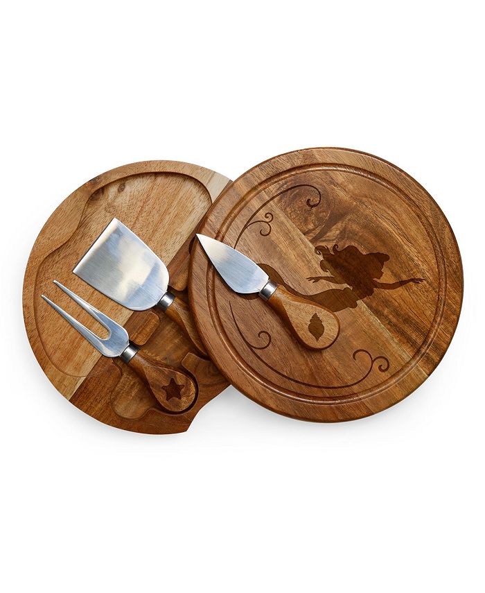 Disney Princess Ariel Brie Acacia Cheese Board with Tool Set - Macy's