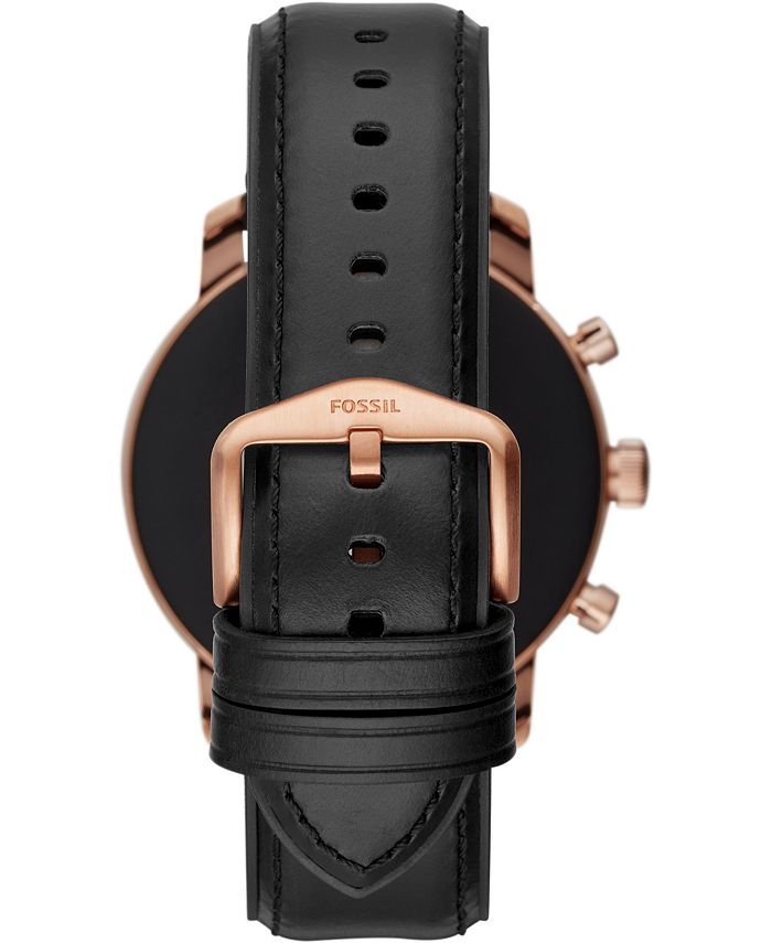 Fossil Men's Tech Explorist Gen 4 HR Black Leather Strap Touchscreen ...