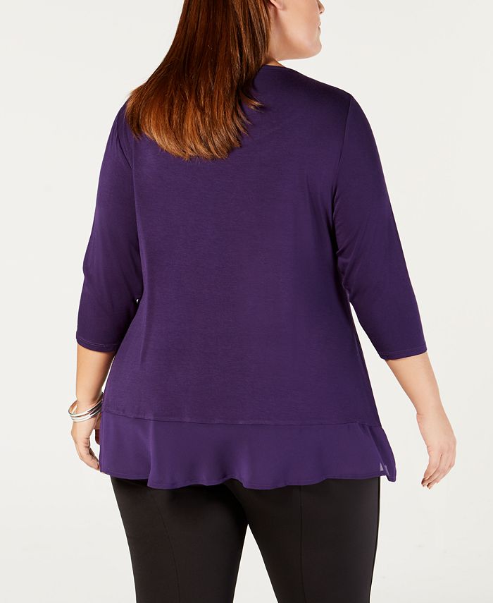 Belldini Belle by Plus Size Studded Chiffon-Hem Tunic - Macy's