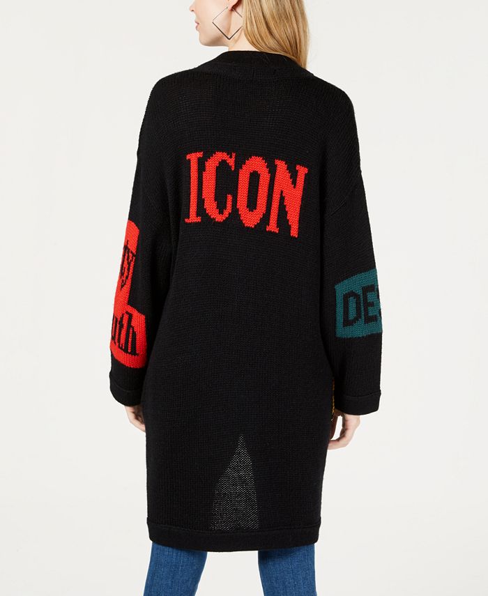 GUESS Donna Oversized Printed Cardigan - Macy's