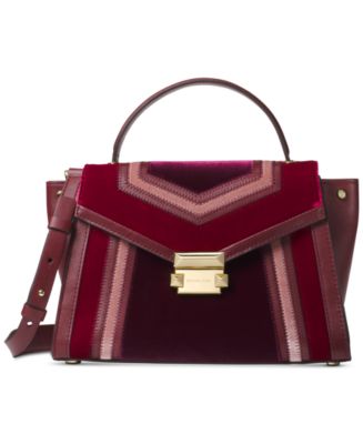MICHAEL Michael Kors Whitney Tricolor Velvet Top Handle Satchel - Macy's