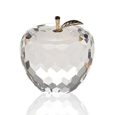 Badash Crystal Faceted Apple with Gold Stem Art Glass Sculpture - Macy's