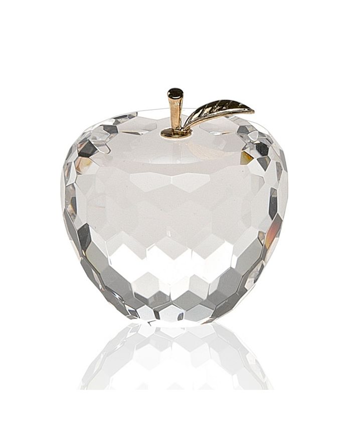 Badash Crystal Faceted Apple with Gold Stem Art Glass Sculpture - Macy's