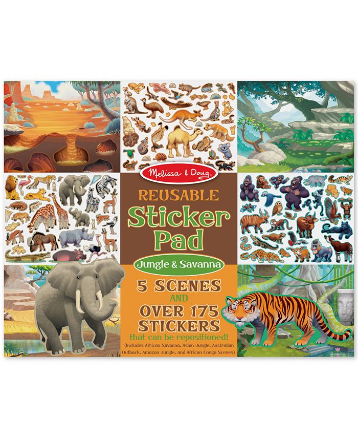 Melissa and Doug Melissa & Doug Reusable Sticker Pad Jungle, Farm ...
