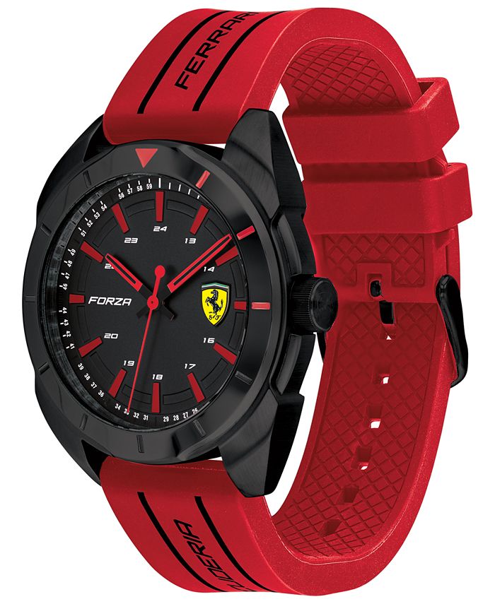 Ferrari Men's Forza Red Silicone Strap Watch 45mm - Macy's