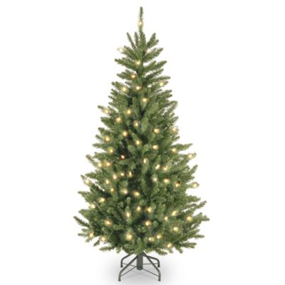 National Tree 4.5' Natural Fraser Slim Fir Tree with 300 Clear Lights ...