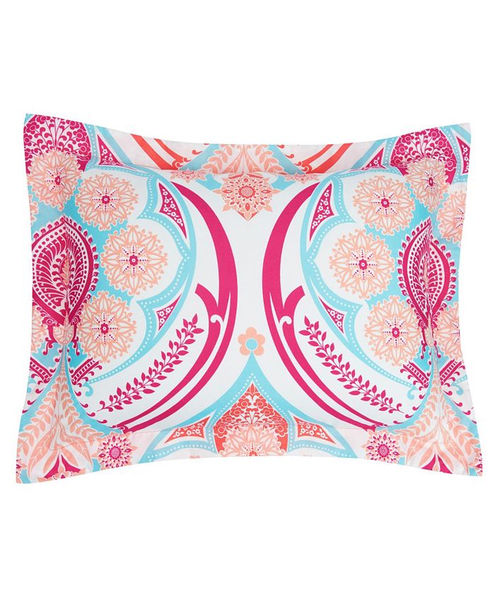 Nicole Miller Isabella Pink Reversible Bedding 7-Piece Full/Queen Set ...