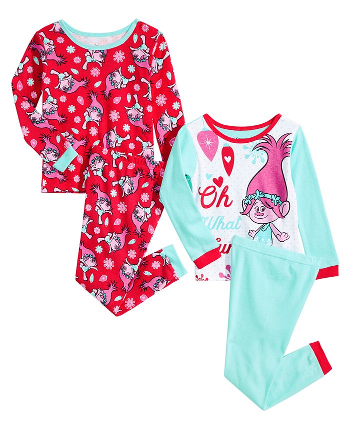 Trolls by DreamWorks Toddler Girls 4-Pc. Pajama Set - Macy's