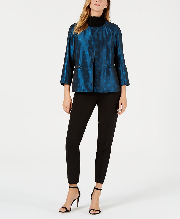 Anne Klein Cropped Drawstring-Waist Jacket - Macy's