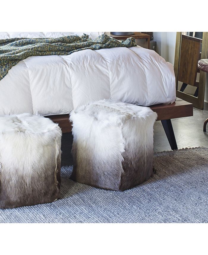 Moe's Home Collection Goat Fur Pouf Cappuccino Ombre - Macy's