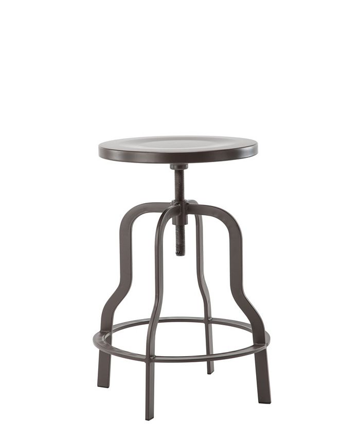 Hodedah Swiveling Adjustable Gun Metal Bar Stool - Macy's