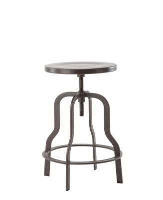 Hodedah Swiveling Adjustable Gun Metal Bar Stool - Macy's