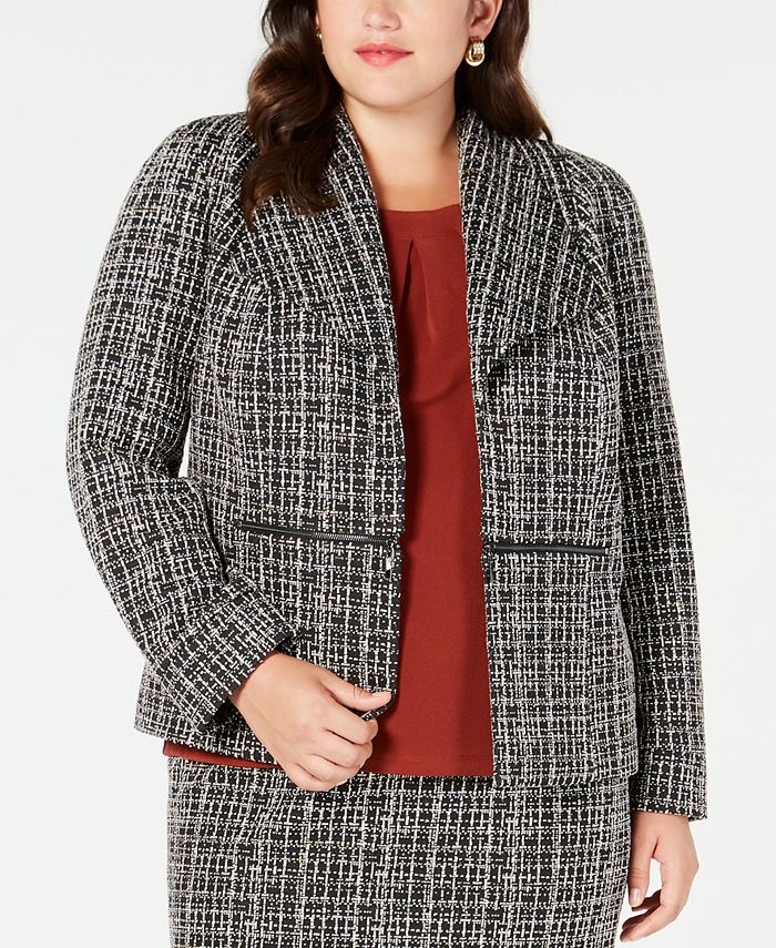 Kasper Plus Size Tweed Jacket - Macy's