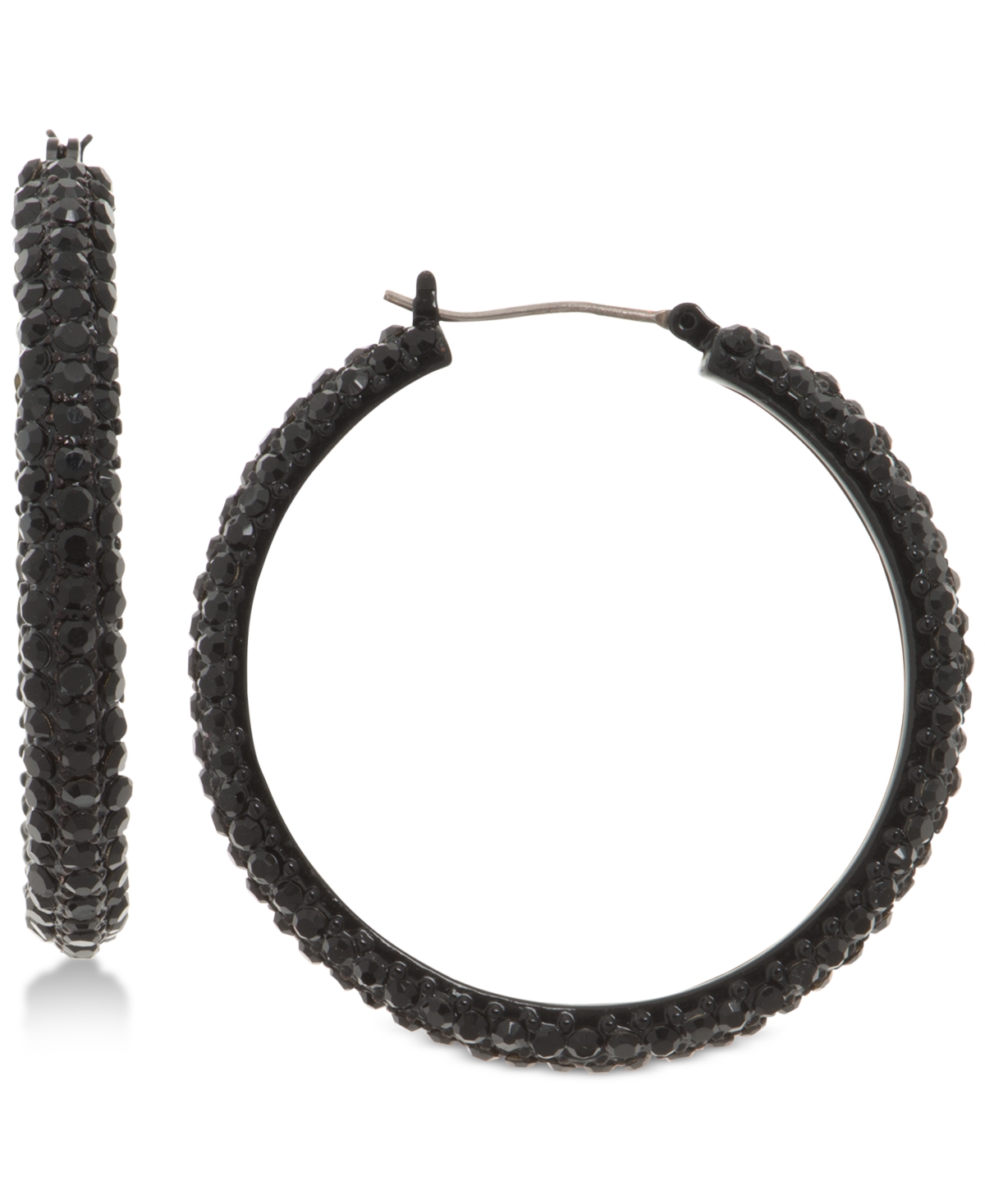 Click here for Dkny Micro-Pave 1 2/3 Hoop Earrings - Med Gray prices