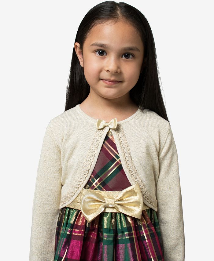 Bonnie Jean Toddler Girls Metallic Flyaway Cardigan - Macy's