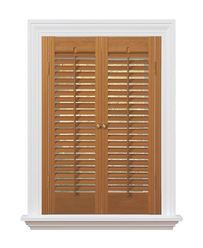 US Shade & Shutter Traditional Faux Wood Interior Shutter, 23-25" W x 28" - Macy's