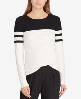 Lauren Ralph Lauren Colorblocked Varsity Top - Macy's