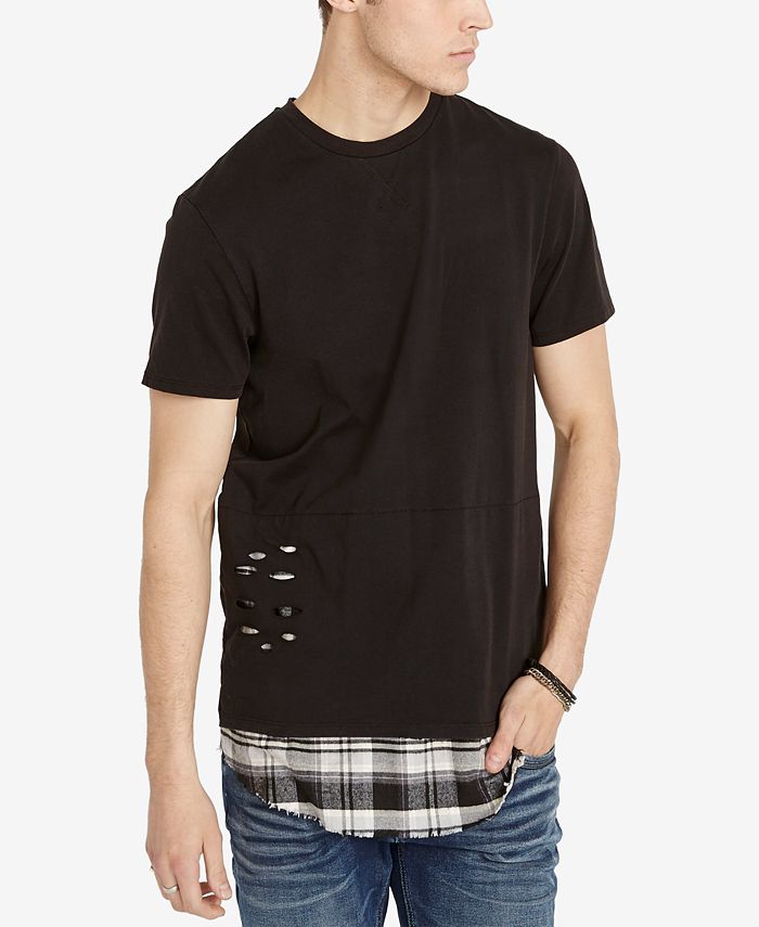 Buffalo David Bitton Men's Oversized Layered-Look T-Shirt - Macy's