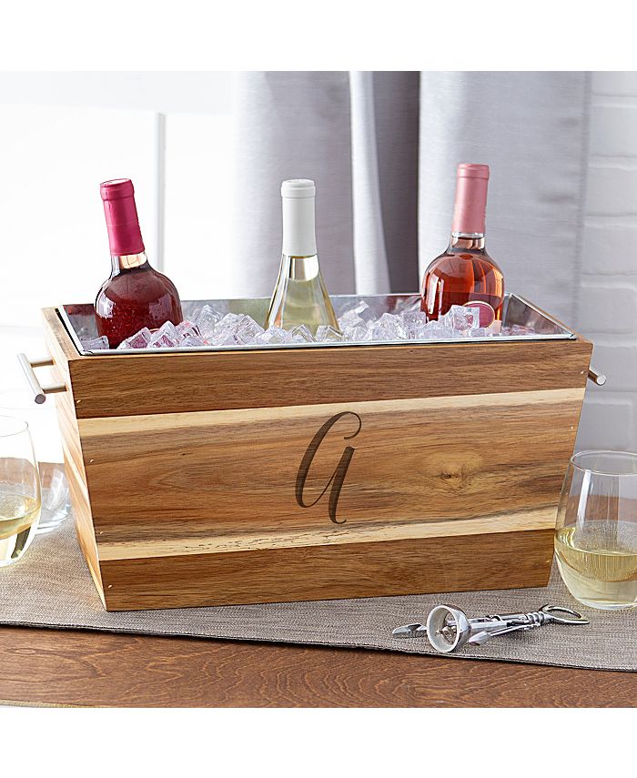 Cathy's Concepts Personalized Wedding Acacia Beverage Trough - Macy's