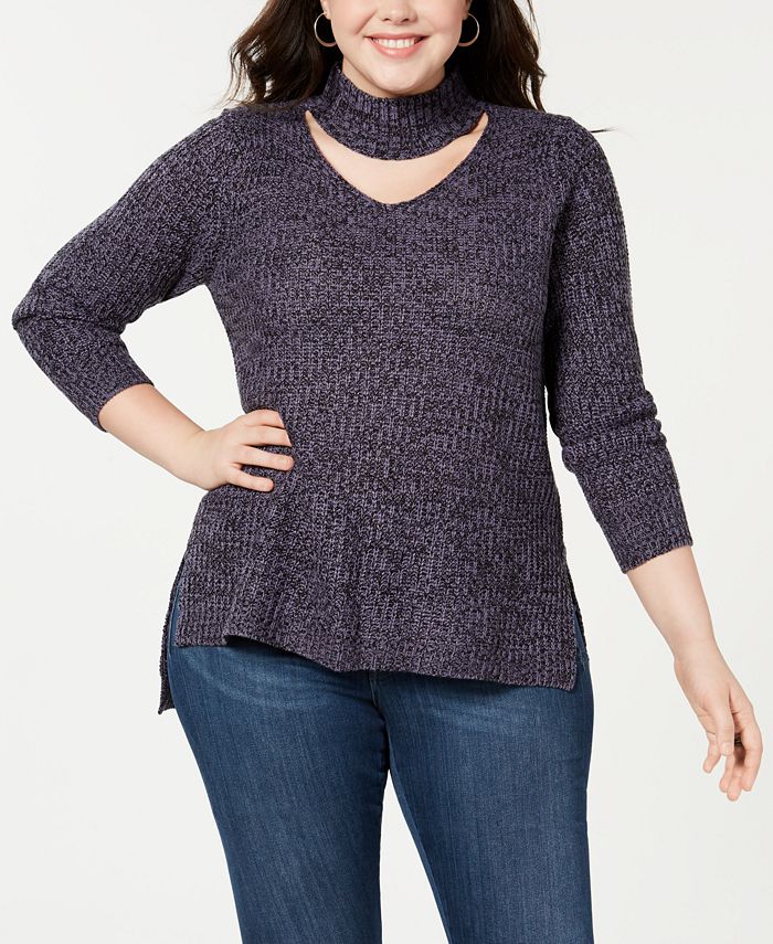 Planet Gold Trendy Plus Size Cutout Sweater - Macy's