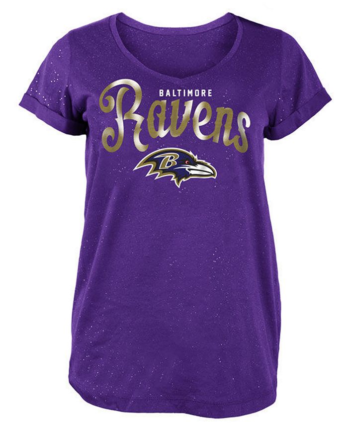 5th & Ocean Women's Baltimore Ravens Script Logo T-Shirt - Macy's