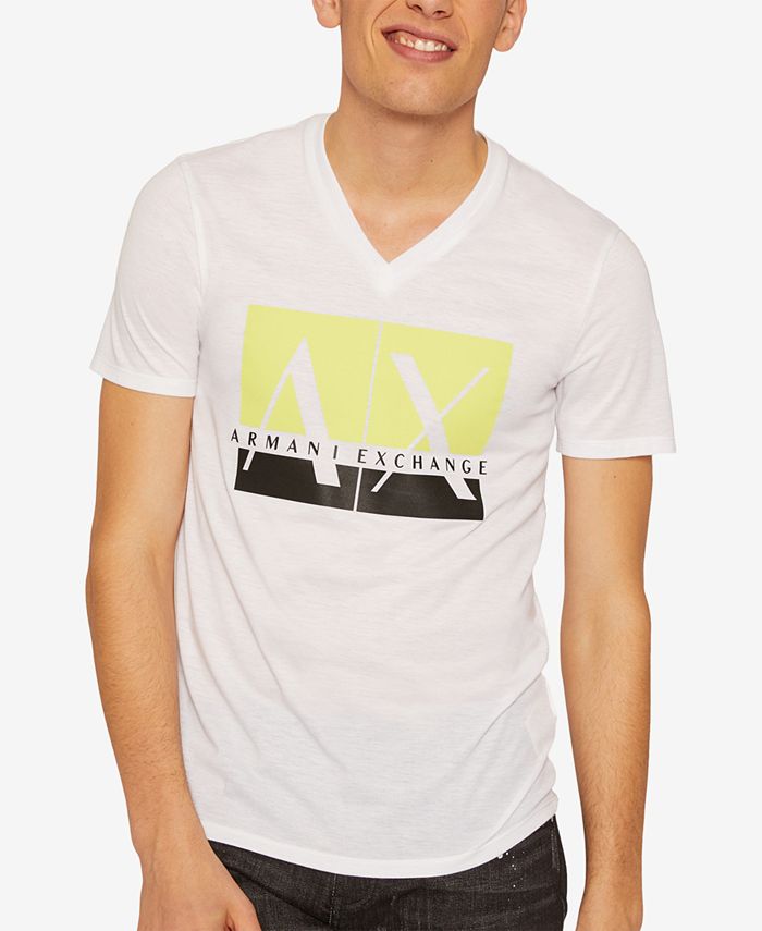 A|X Armani Exchange Men's V-Neck Logo T-Shirt - Macy's
