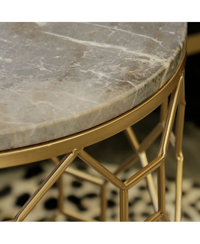 StyleCraft Home Collection Set of 2 Dilila Round Side Table - Macy's