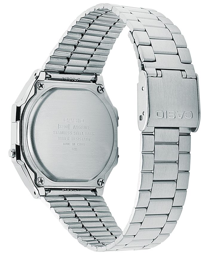 Casio Men's Digital Stainless Steel Bracelet Watch 36.3mm - Macy's