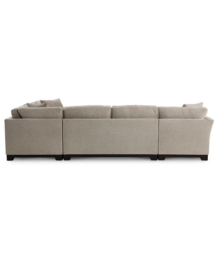 Furniture Elliot II 138" Fabric 3-Piece Chaise Sleeper Sectional ...