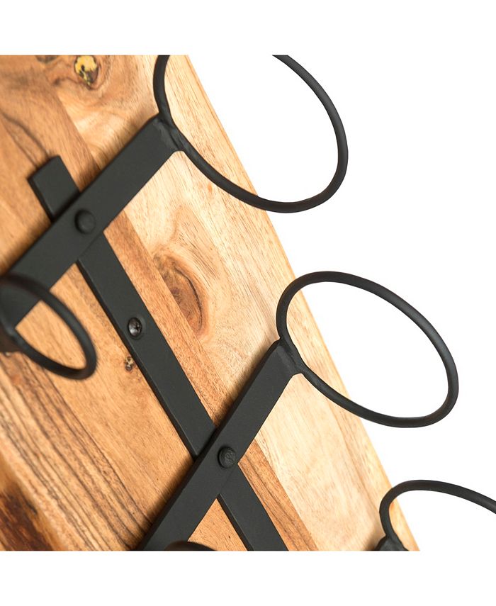 Alaterre Furniture Alpine Natural Live Edge Wine Rack with Metal - Macy's