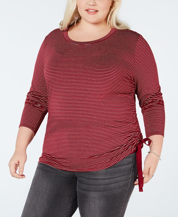 Soprano Plus Size Cinched Side-Tie Top - Macy's