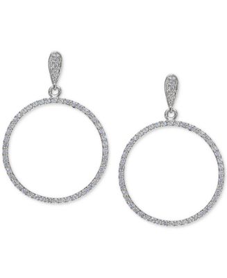 Giani Bernini Cubic Zirconia Circle Drop Earrings Set in Sterling ...