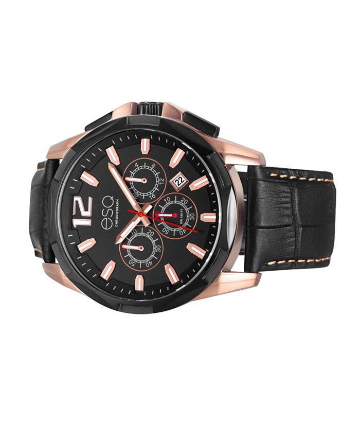 ESQ Men's Two-Tone Stainless Steel Chronograph Bracelet Watch, Black ...